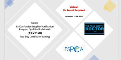 FSPCA FSVP-QI Training | The Food Safety Doctor LLC